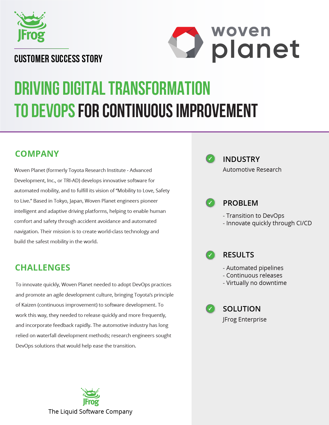 Customer Success Story: DevOps Automation at Woven Planet | JFrog
